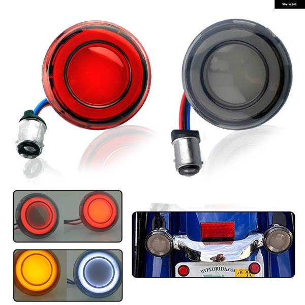 オートバイ フロント1157 LED ウィンカーライト バレット スタイル インジケーター ランプブレーキランプ ハーレー スポーツスター ダイナツーリング ソフテイル カスタム パーツ アクセサリーBattery Included:NoH...