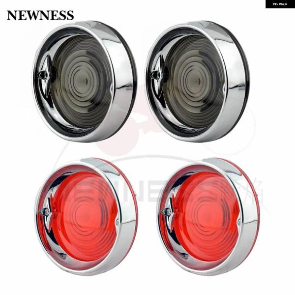 クローム ディープディッシュ ウィンカーライト ベゼル スモークレッドレンズ トリム リング ハーレー ツーリング エレクトラ グライド ロード キングロード 1986年以降 カスタム パーツ アクセサリーProtective parts:...