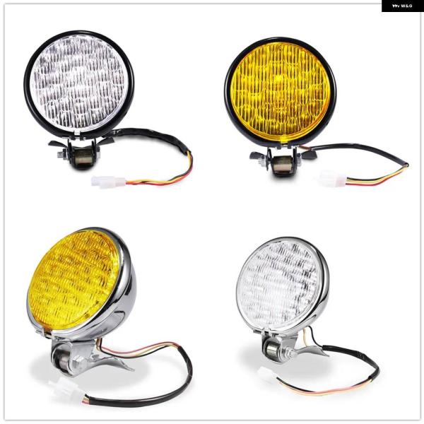レトロ5インチ バイク ヘッドライト アンバー フロントランプ PHARE MOTO RON NOIR ホンダ ツーリング チョッパー カスタム バイク ヘッドライト カスタム パーツ アクセサリーHigh-concerned chemic...