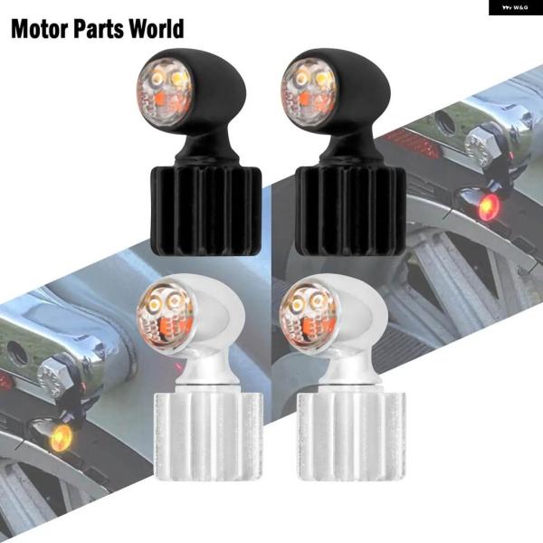 オートバイ ミニウィンカーLEDライト 汎用 ブレーキランプ黒/クロームで点灯 ハーレー ツーリングダイナソフテイルスポースターXL用 カスタム パーツ アクセサリーBattery Included:NoHigh-concerned che...