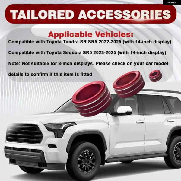 トヨタ タンドラ SR5 2セコイアSR5 2023 - 2025 3ピースカーリアビューミラー ボリューム調整ノブドライブモデル デコレーションリング カスタム パーツ アクセサリーHigh-concerned chemical:None...