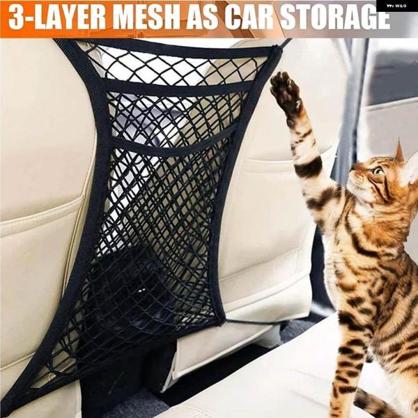 3層メッシュバッグ 伸縮性 収納 ネットバッグ シート間 車内 オーガナイザー 車内仕切り ペットバリア 伸縮性 カスタム パーツ アクセサリーType:Seat Back BagOrigin:Mainland ChinaMaterial:...