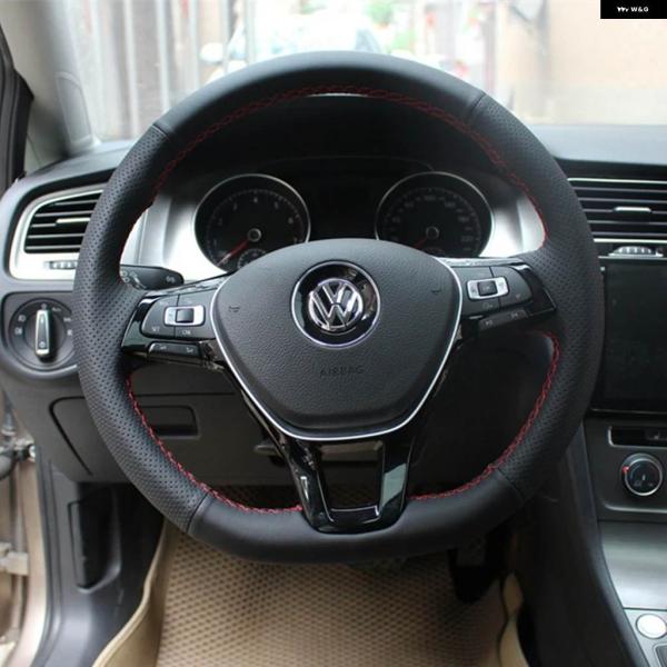 車 ステアリングホイール カバー フォルクスワーゲン VW ゴルフ 7 MK7 トゥーラン UP ポロ ジェッタ パサート B8 ティグアン オート インテリア カスタム パーツ アクセサリーSize:25*15*6Special Feat...
