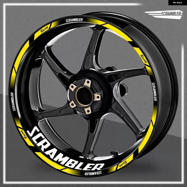 ドゥカティ スクランブラー 800/1100/フルスロットル/アイコン/SIXTY2/URBAN ENDURO 18インチ 17インチ バイク ホイール ハブ ステッカー リム デカール カスタム パーツ アクセサリーis_customiz...
