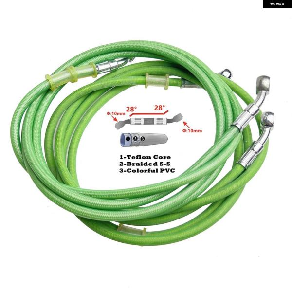 グリーン 1500〜2200MM 油圧 ブレーキホース ドットオイル パイプ ライン ケーブル 10MM バンジョー クロムメッキ カスタム パーツ アクセサリーYear:2023Motobike Make:UniversalSpecial...