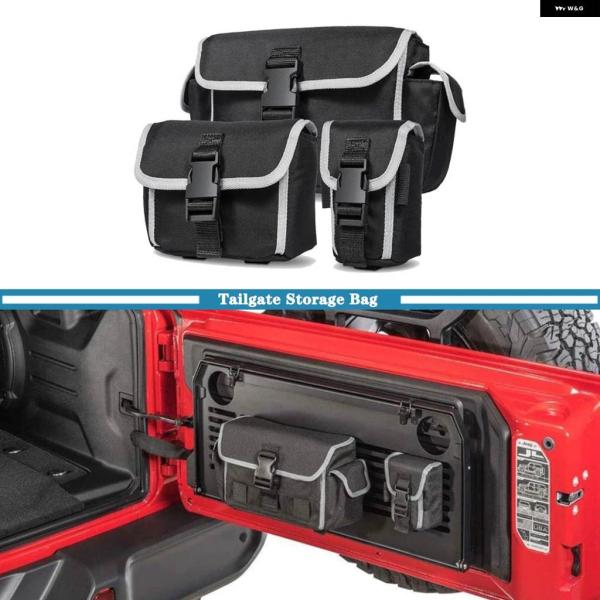 ジープ ラングラー TJ JK JL ルビコン 1997-2023 シートバック ストレージバッグ テールゲート ドア オーガナイザー ポケット 車内 ブラック カスタム パーツ アクセサリーType:Seat Back BagBrand ...