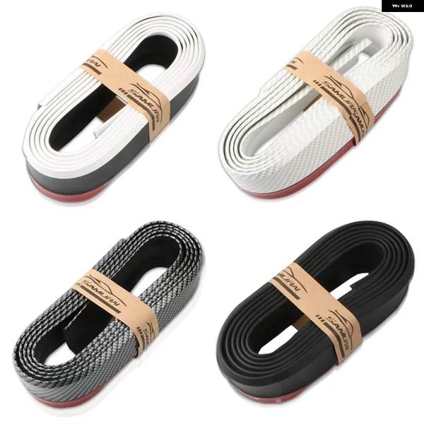 2.5M/8.2フィート 車用フロント バンパー リップ カーボン サイドスカート スプリッター スポイラー 車用フロント バンパー ガード 防水 カスタム パーツ アクセサリーHigh-concerned chemical:NoneBra...