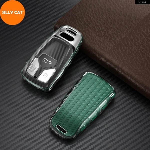 車用キーフォブケースカバー バッグ プロテクター アウディ キーフォブカバー ケース A4 A5 B9 Q5 FY Q7 4M TT S4 5 RS4 RS5 カスタム パーツ アクセサリーBrand Name:SILLY CATOrigi...