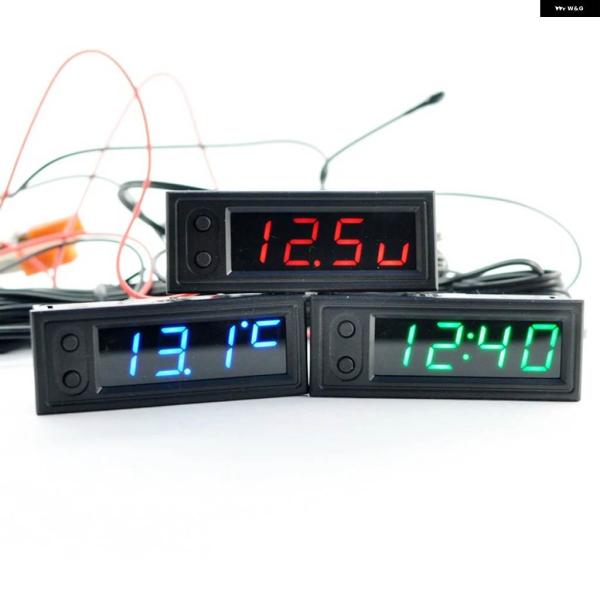 12V 車用アクセサリー 3IN1 車用温度計 LED ディスプレイ デジタル時計 電圧計 温度計 カスタム パーツ アクセサリーHigh-concerned chemical:NoneSpecial Features:Car Thermo...