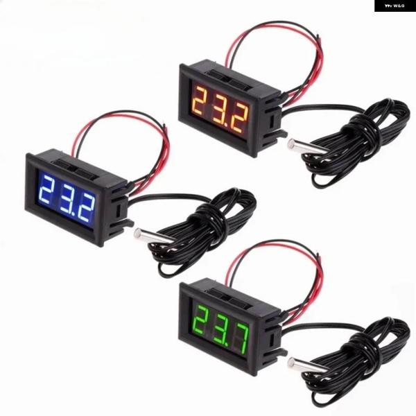 5個 DC 12V ミニデジタル LED 温度計 車用温度モニター パネル メーター 測定レンジ -50-110℃ 温度プローブ カスタム パーツ アクセサリーHigh-concerned chemical:NonePackage:Modu...