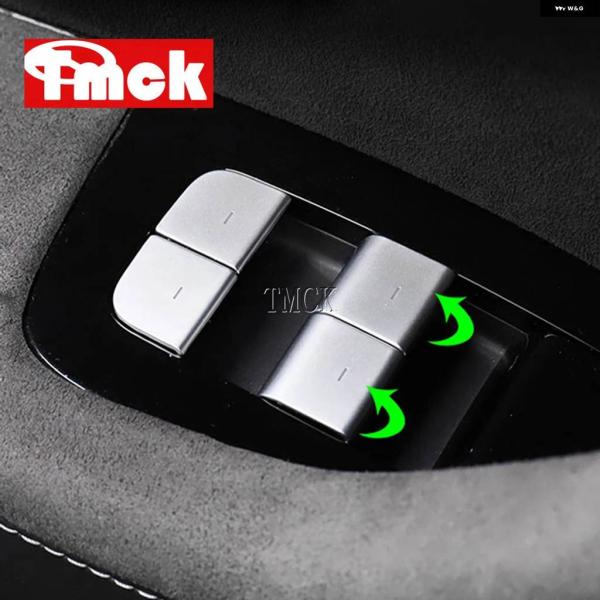 テスラ モデルY 2021 2022 モデル3 2019 - 22 車用ドアウィンドウリフト ボタン パッチ トリム カバー カスタム パーツ アクセサリーHigh-concerned chemical:NoneItem Weight:0g...