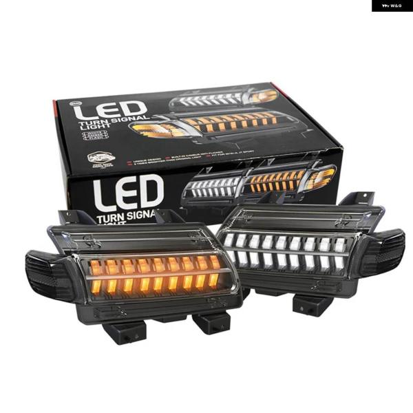 LEDカーフロントフェンダーサイドマーカーウィンカーライトDRL デイタイム ランニングランプ ジープ ラングラー JL サハラ ルビコン 2018-2024用 カスタム パーツ アクセサリーOEM number:11B949101High...