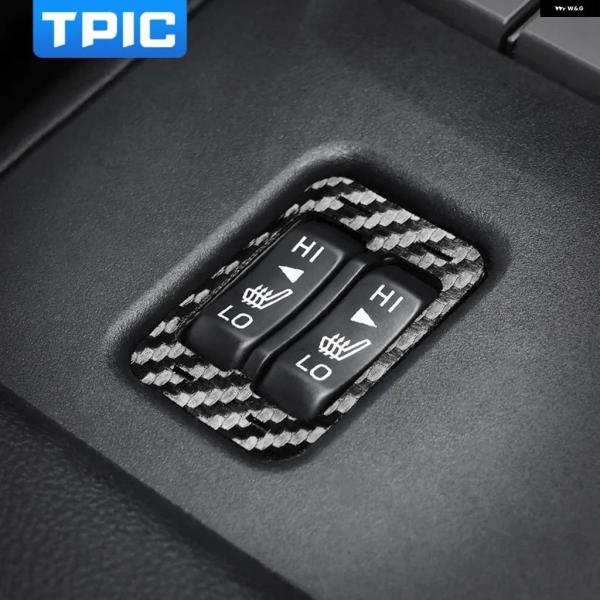トヨタ GR86/ スバル BRZ 2021用カーボンカー インテリア シートヒーター ボタン トリム ステッカー チューニングデコレーション カスタム パーツ アクセサリーHigh-concerned chemical:NoneStick...
