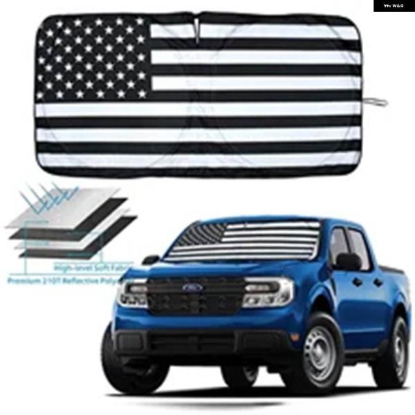 フォード F150 F250ピックアップ用 米国国旗柄カー フロントガラス サンシェード カバー フロントウィンドウサンバイザー UVカットシールドカバー カスタム パーツ アクセサリーProduct application scenari...