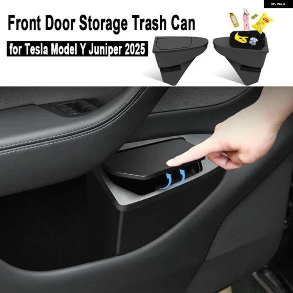 フロントドア 収納 ゴミ箱 テスラ モデルY ジュニパー 2025 車ドア 収納 ボックス 多機能 収納 ボックス カー カスタム パーツ アクセサリーSpecial Features:lightHigh-concerned chemica...
