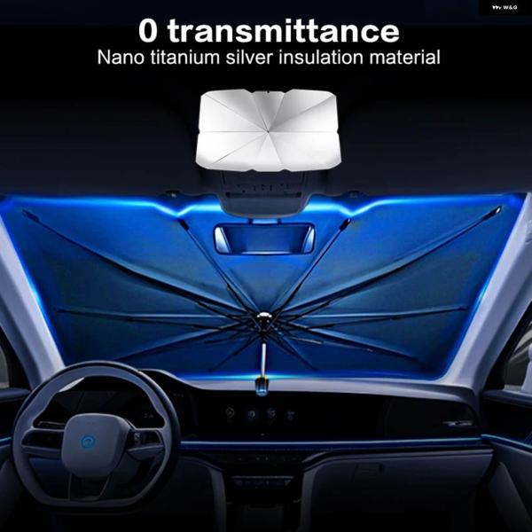 サンシェード 傘型 フロントガラス 銀糊 サンシェード 日焼け止め 断熱布 UVカット 傘 カスタム パーツ アクセサリーProduct application scenarios:OtherCraft of Weaving:Non-Wov...