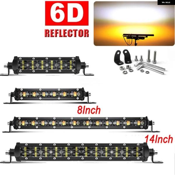 作業灯バー LEDレンズ スポットカー ドライビングライト オフロード用 4X4 ジープ 6D レンズ LEDバー 3000K 6000K 作業灯 フロント バンパー グリル カスタム パーツ アクセサリーIngress Protectio...