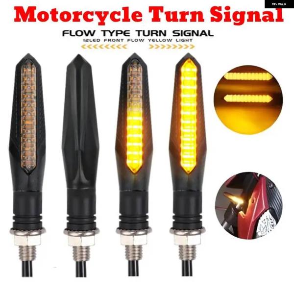 オートバイ LED ウィンカーライト アンバー フラッシャー 12V 10MM シーケンシャル流水 インジケーター 12LED モトフラッシュライト ターンランプ カスタム パーツ アクセサリーBattery Included:NoHigh...
