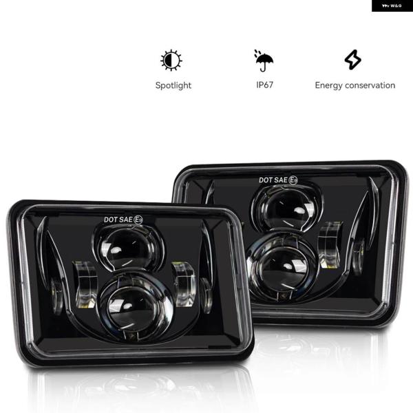 DRZ400SM DRZ400S DRZ400E 4X6インチ LED ヘッドライト HI-LO シールドビームハイ/ロービーム作業灯 カスタム パーツ アクセサリーHigh-concerned chemical:NoneVoltage:1...