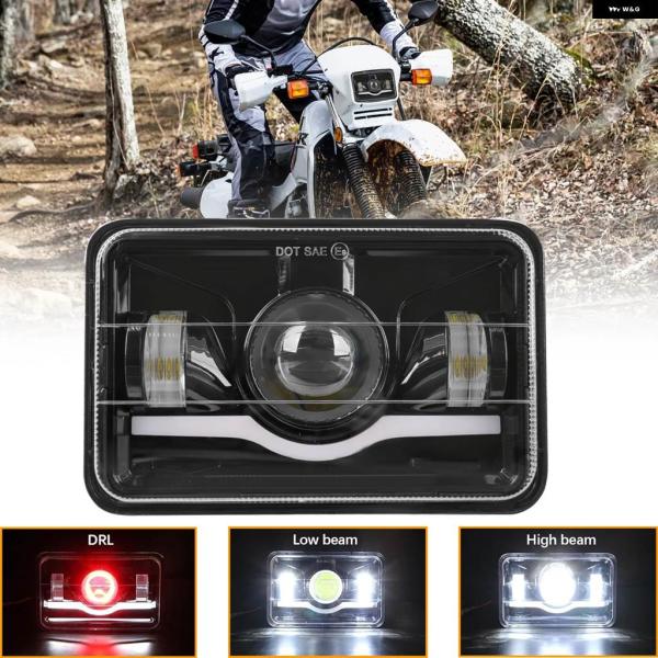 プロジェクター 4インチ X 6インチ LED ヘッドライト H4656 H4651 LED ヘッドランプ ホンダ XR650L 1993-2013 XR250L XR650R XR400R 高低ビーム DRL カスタム パーツ アクセサリ...