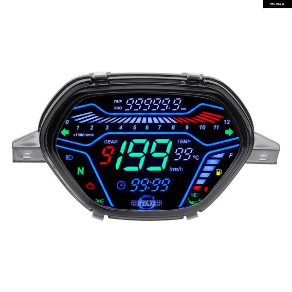 199KM デジタル バイク スピード メーター LED ダッシュボード RPM EX5 クラス 1 CX DX ホンダ WAVE100 CD110 ALPHA ORI TOKYODA用 カスタム パーツ アクセサリーHigh-concer...