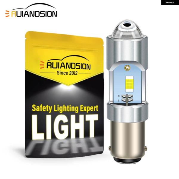 RUIANDSION BA15D LED バイク ヘッドライト バルブ 3570 3SMDチップ 車用 リバース パーキング ランプ ハイロービーム ホワイト イエロー 6V 1000LM カスタム パーツ アクセサリーHigh-conce...