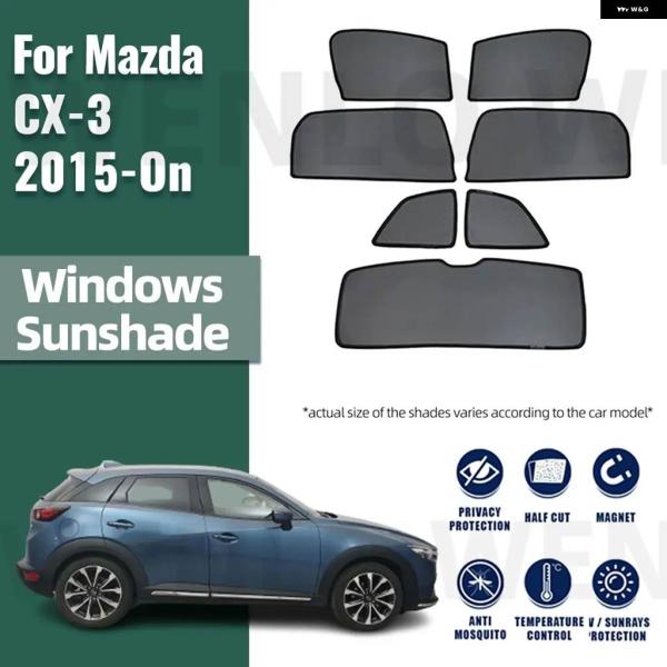 マツダ CX-3 DK 2015-2022 2023 2024用 マグネット式カーサンシェード フロントガラス カーテン リアサイドウィンドウサンシェード シールド カスタム パーツ アクセサリーThickness:StandardProd...