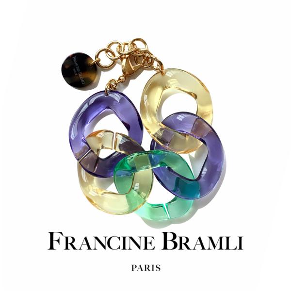 さわやかなカラーの遊び心あるデザインブレスレット。コーディネイトに贅沢な彩りを添えて。ただいま、FRANCINEBRAMLIPARISオリジナルポーチプレゼント中。※数に限りがございます。何卒ご了承下さいませ。素材Cellulose ace...