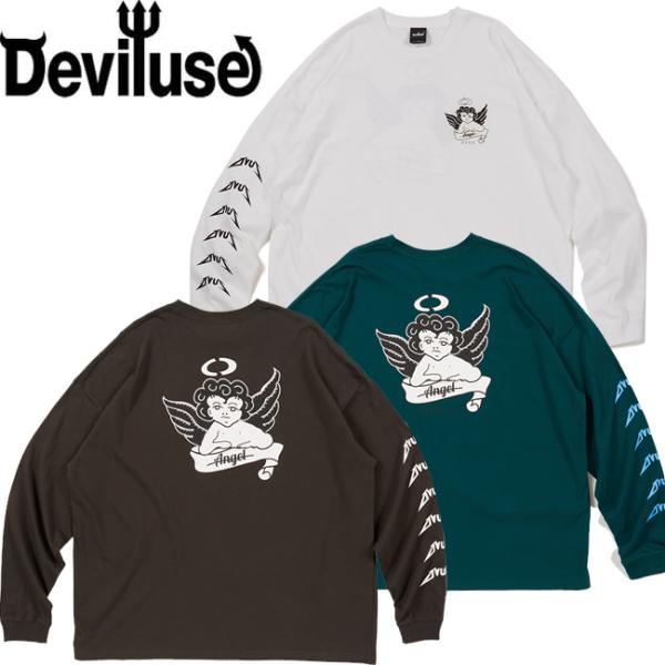 Deviluse 2024 Fall/Winter VOL.4 !!Fallen AngelグラフィックのロングスリーブTシャツ！！ほど良い厚みの生地感とルーズなシルエットで男女ともにおすすめの1枚です。■サイズ詳細(cm)M：着丈74/身...
