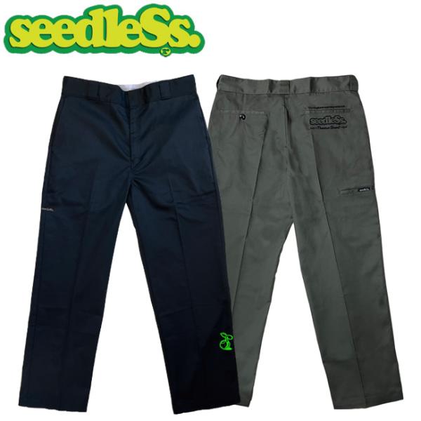 seedleSs2024の新作定番オリジナルパンツ。Dickies574のようなハリのあるTC生地を使用。生地は厚すぎない程良い厚さなのでオールシーズン履けるパンツです。シルエットはややゆったりの誰もが履きやすいシルエット。右足にあるサイド...