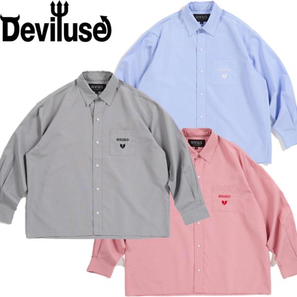 Deviluse 2026 Spring/Summer VOL.5！！春夏にピッタリの爽やかなチェックシャツ。胸ポケットの刺繍がアクセントのアイテム！■素材：ポリエステル48％・レーヨン28％・コットン24％■サイズ詳細(cm)M：着丈70...
