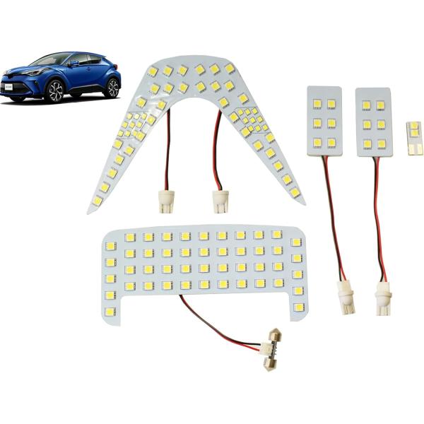 商品の説明【光源タイプ】 LED【適応タイプ】 車種専用設計【電圧】：12V車専用 【色温度】：ホワイト(約6000k)　　　【チップ】：5050SMD【適合車種】:トヨタ C-HR 平成28年1月〜 ZYX10/NGX50 ZYX11 全...