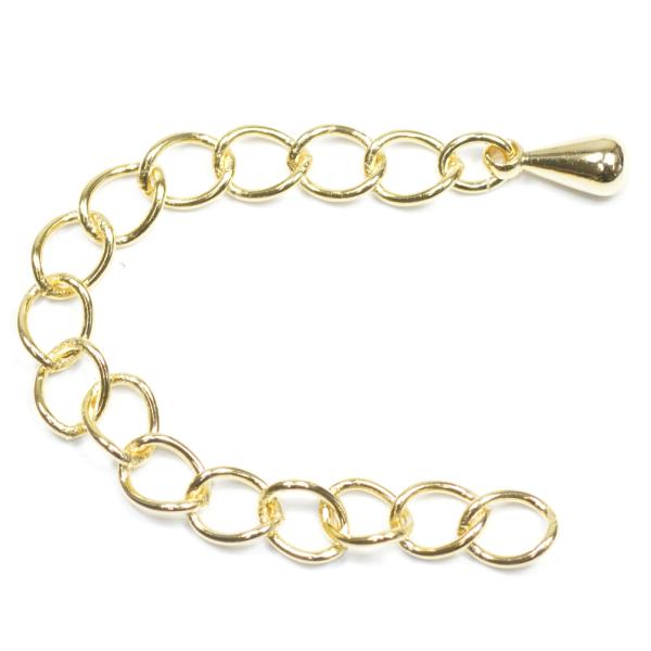 ●表示価格は１本入りの価格です。●長さ　約５ｃｍ　・　チェーン部分の幅　約３．５ｍｍ（通常よく使われるサイズです）●ネックレスやブレスレットなどの長さを調節可能にするために付けるパーツになります。５ｃｍの長さの調節がＯＫ！引き輪かカニカンと...