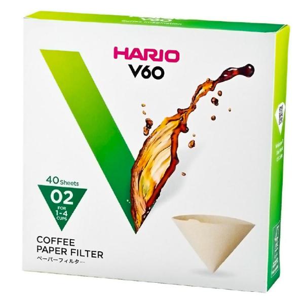 1〜4杯用のコーヒーフィルター。HARIOのV60円すい形ドリッパー02サイズ対応。円すい形のペーパーフィルターでコーヒー粉の層が深くなり、コーヒー豆の旨味をしっかり抽出。空気が抜ける設計でコーヒー粉がしっかり膨らみます。耳付きなので開きや...