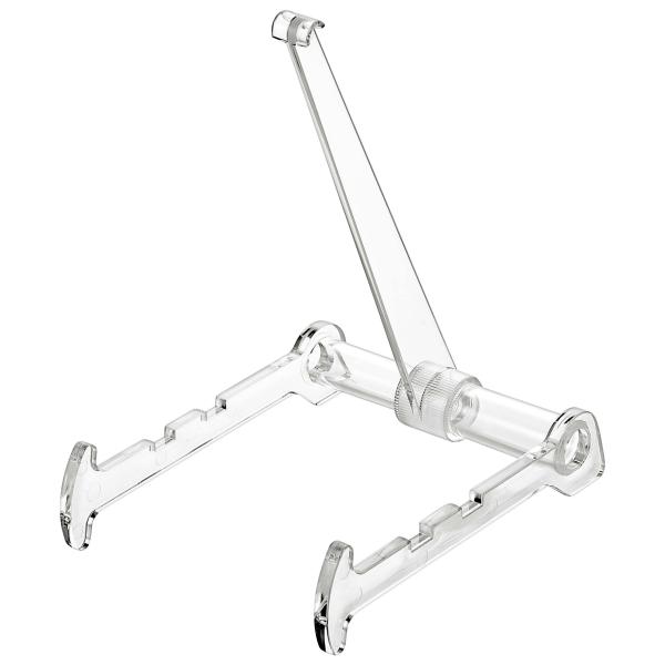 絵皿のサイズによってアームの角度を自由に変えられるので、お皿はもちろん深皿や写真などのスタンドとして幅広くお使いいただけます。半径約195mmまでのお皿が使用できます。■サイズ：幅105×奥行187×35mm■材質：スチロール樹脂■アーム部...