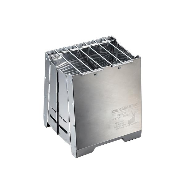 煙突効果と二次燃焼で燃焼効率を高めたウッドストーブ！通常の一次燃焼で燃え残ったガスに二次空気を送り込み、再燃焼させることで燃焼の効率を高め、煙を抑えて燃え残りを減らします。バーベキューにそのまま使える網（240×160mm）付きセット内容/...