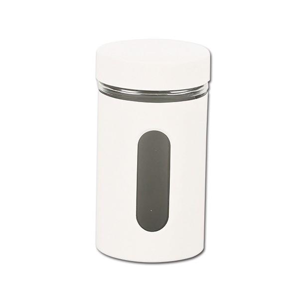 コーヒーやパスタなど、食材の収納に便利な窓付きのガラス製キャニスター。並べて収納しても一目で中身を確認できます。製品サイズ（約）/外径85×高さ155mm