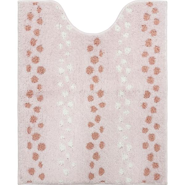 シンプルなカラーにかわいい柄の入ったトイレマットです。すべりにくい加工済み、洗濯OKです。●サイズ：約72×58cm●材質：ポリエステル100%●原産国：中国