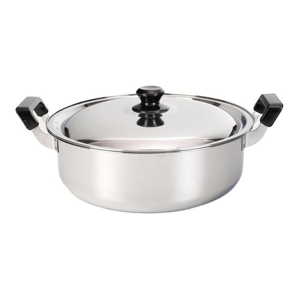 煮物や茹で物に。丈夫で長く使えるステンレス鍋は、調理の定番です。IHクッキングヒーターでもガスコンロでも使えます。■サイズ（約）：幅41.5×奥行33×高さ15.5cm（ハンドル含む）■重量（約）：1200g■満水容量：3.6L■素材：本体...