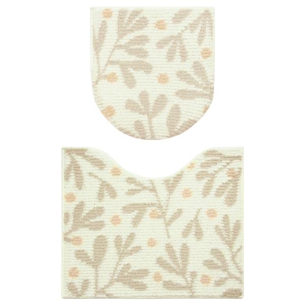 トイレマットと兼用フタカバーの2点セット。やさしい色合いの北欧風デザインがトイレ空間をお洒落にコーディネートします。ふんわりと柔らかな糸を使用しているので、触り心地・踏み心地も気持良く、快適にお使い頂けます。フタカバーは取付が簡単な兼用タイ...