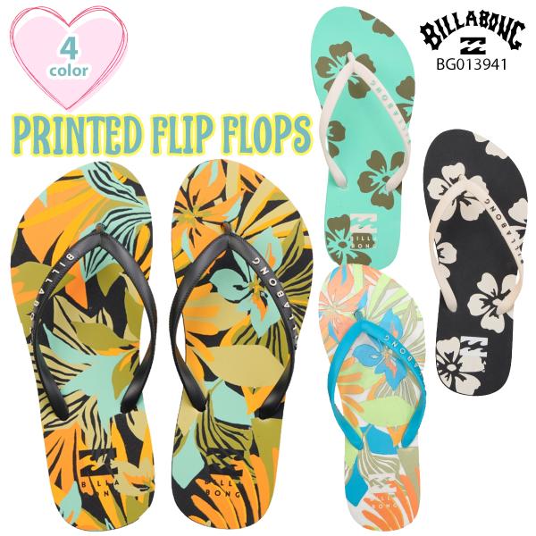 あすつく 即日出荷【代引き可能】PRINTED FLIP FLOPSフットベッドにシーズナルのプリントを総柄でデザインしたビーチサンダル。また、フットベッドのヒール部分にウェーブロゴ、ストラップ部分にBILLABONGロゴを施しました。雨風...