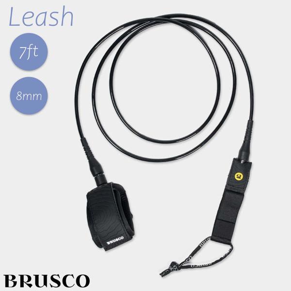 あすつく【代引き可能】ポルトガル発のサーフギアブランド！BRUSCO ブラスコ リーシュコード Leash 7ft 8mmパッド入りネオプレーン製カフ。8mmの強力でフレキシブルなTPUコード。スムース回転ダブルスイベル。海洋グレードのステ...