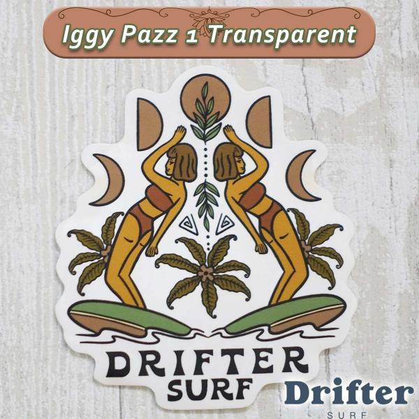 あすつく 速達メール便発送 即日出荷 送料200円！DRIFTER ステッカー Iggy Pazz 1 Transparentバリ島にあるサーフショップ＆カフェ、ドリフターのショップステッカーです。人とかぶりたくない方には断然オススメ！SU...