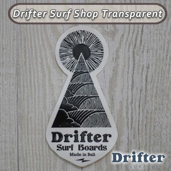 あすつく 速達メール便発送 即日出荷 送料200円！DRIFTER ステッカー Drifter Surf Shop Transparentバリ島にあるサーフショップ＆カフェ、ドリフターのショップステッカーです。人とかぶりたくない方には断然オ...
