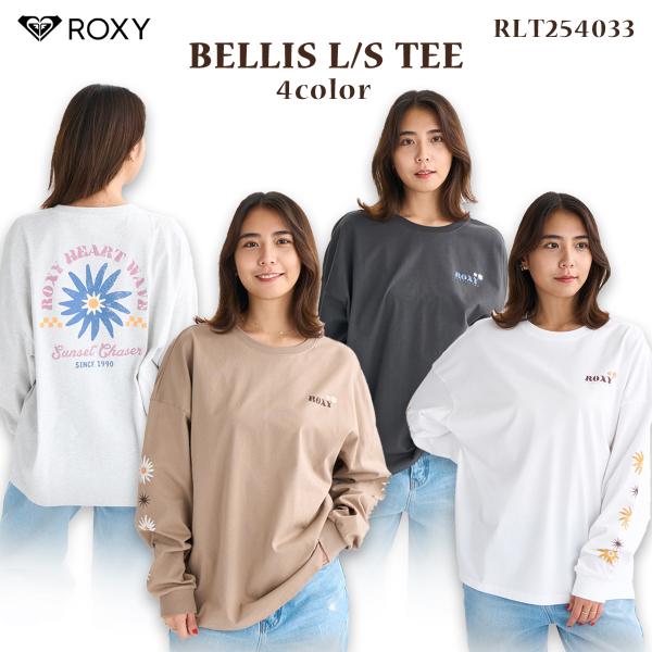 あすつく【代引き＆宅配便可能】速達メール便のみ送料無料！ROXY BELLIS L/S TEEゆったりシルエットで少しワイドな袖が特徴のロングスリーブトップス。バックにはフラワーモチーフのグラフィックとメッセージを大きくプリントし、袖にもフ...