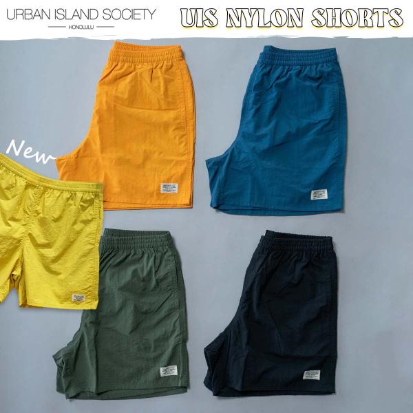 あすつく 即日出荷【代引き＆宅配便可能】速達メール便のみ送料無料！URBAN ISLAND SOCIETY アーバンアイランドソサイエティ ショーツ UIS NYLON SHORTS左サイドのロゴワッペンがアクセントになった水陸両用のショー...