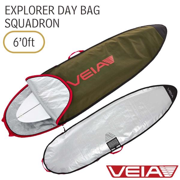 あすつく【代引き可能】サーフボードカバーVEIA ボードケース EXPLORER DAY BAG-SquadronVEIA Explorer Shortboard Day Bagは、毎日の自転車通勤、ビーチでの予備ボードの保管、トラックの荷...