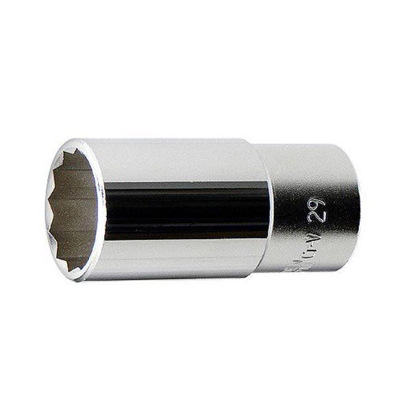 厳選されたクロームバナジウム鋼を鍛造・熱処理した、強靭で耐久性に優れたソケットです。奥まった場所やボルトが突き出たナットの脱着などにはディープソケットの使用をおすすめします。[差込角] 1/2"(12.7mm)[サイズ] 29mm[全長] ...