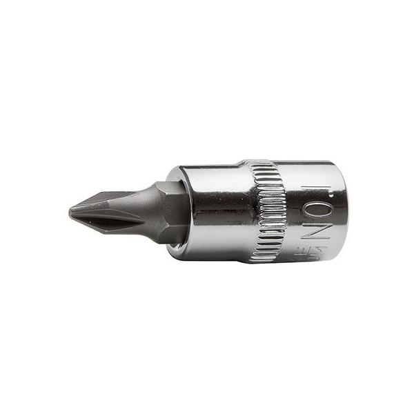 1/4"(6.3mm) プラスビットソケット No.1は、差込角1/4"サイズのラチェットやドライバーハンドルに装着して使用するビットソケットです。[差込角] 1/4"(6.3mm)[サイズ] ＋ No.1[全長] 32mm[材質] クロー...