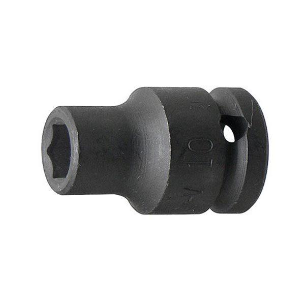 素材には優れた強度・耐衝撃性を持つクロームバナジウム鋼を使用したインパクトソケットです。[差込角] 1/2"(12.7mm)[サイズ] 10mm[全長] 40mm[重量] 95g[ポイント] 6角[材質] クロームバナジウム鋼[仕上げ] 黒仕上げ